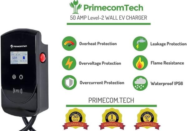 Quality 50 Amp Level-2 Smart Electric Vehicle Home Charging Station 220 Volt For Tesla for sale