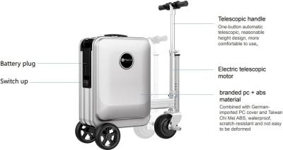 China Smart Rideable Suitcase 26L, lichtgewicht elektrische bagagescooter voor reizen met digitaal slot, waterdicht en lichtwei Te koop