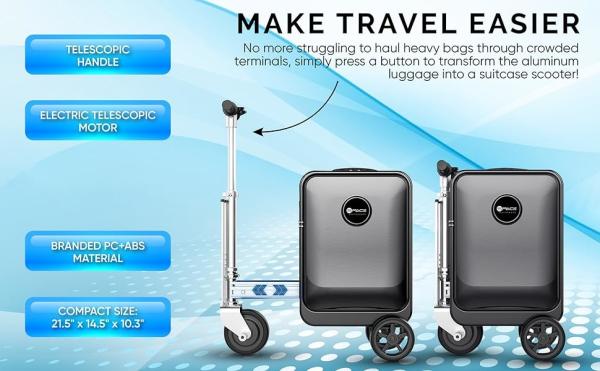 Quality Smart Rideable Suitcase 26L, Lightweight Electric Luggage Scooter For Travel for sale