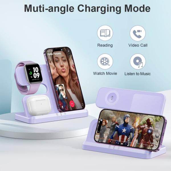 Quality Wireless Charger 3 in 1 Wireless Charging Station, 15W Fast Wireless iPhone for sale