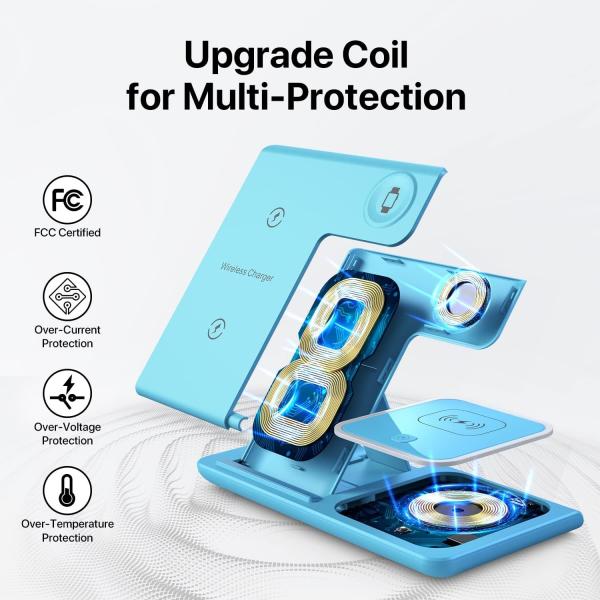 Quality Wireless Charger, 3 in 1 Wireless Charging Station, Fast Wireless Charger Stand for sale
