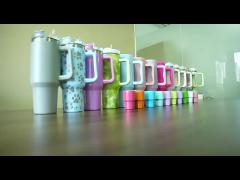 OEM ODM quencher copos de aço inoxidável vácuo viagem caneca 40oz tumbler com alça