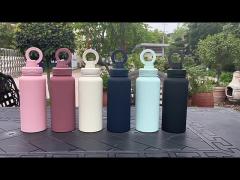 2024 New Magnetic Insulation Cup Mobile Phone Holder Water Cup Large Capacity 1L Large Mouth Stainless Steel Sports Wate