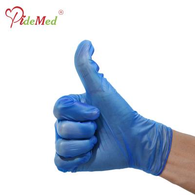 China Easy Donning Clear Plastic Food Service Gloves Blue Disposable Food Preparation Gloves Polymer Coated for sale