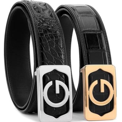 China Crocodile Leather Belt Men's Genuine Leather Business Casual Thailand High-End Pants Belt G Letter for sale