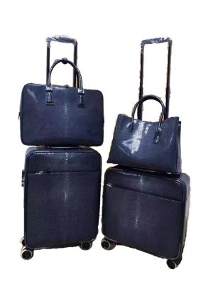 China Leather Suitcase Business Leather Trolley Case Male Universal Wheel Female Suitcase Boarding Case for sale