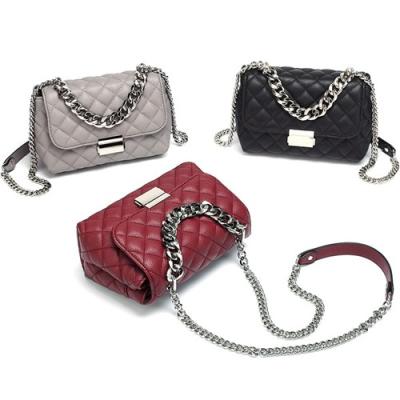 China New 2022 Messenger Shoulder Bag Leather Women's Bag Small Bag Small Fragrance Style Diamond Chain Fashion for sale