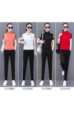 China Monisa lady summer sports leisure colorful suit with half zipper / men s wear / casual suits / sports suits / modal for sale
