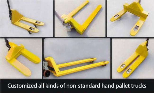 Super Narrow 2 Ton Hand Pallet Truck 160mm Steering Wheel Customized Design