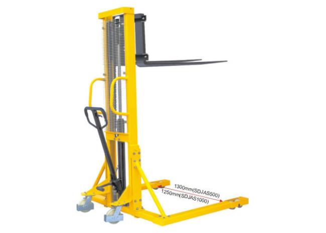 Apilador hidráulico de la plataforma de Adjustablemanual, eficacia alta de la carretilla elevadora del apilador del Straddle