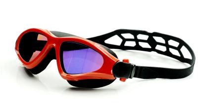China Fashionable Swimming Goggles Red Color , Waterproof Swim Goggles With UV Shield for sale