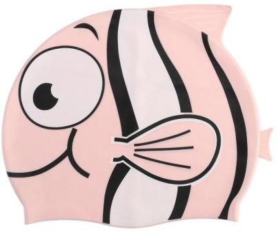 China Customized Logo Printed Kids Silicone Swim Caps Easy On - And - Off Feature for sale