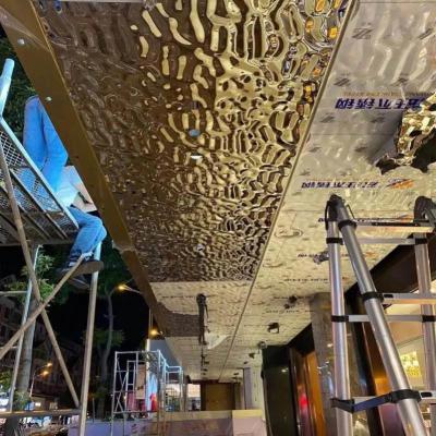 Cina Strato dell'ondulazione dell'acqua del pannello per soffitti di acciaio inossidabile 304 per il soffitto 1220x2440mm in vendita
