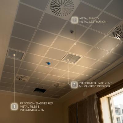 China Customizable Lightweight Aluminum Tubular Baffle Ceiling System for Large-Span Architecture Quick Assembly 1.0mm for sale