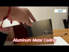 600x600mm aluminum metal ceiling non perforation aodnized half mirror aluminum hook on panel