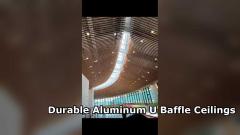Durable Aluminum U Baffle Ceiling for Metro Stations