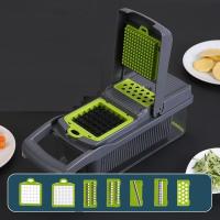China Multifunctional Vegetable Cutter 32x11.3x11cm ABS Stainless Steel Kitchen Tool for Dicing Shredding for sale