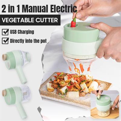 Cina Europe Portable 4 in 1 Vegetable Cutter Set Smart Gadget Slicer elettrico Chopper da cucina in vendita