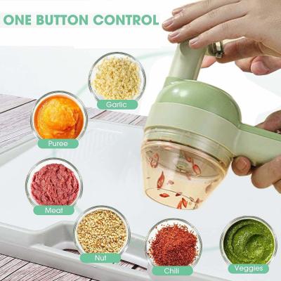 Cina Europe Portable 4 in 1 Vegetable Cutter Set Smart Gadget Slicer elettrico Chopper da cucina in vendita