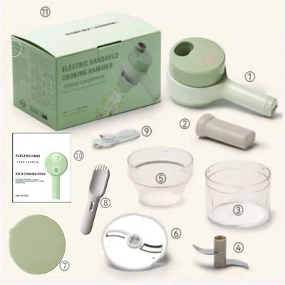 Cina Europe Portable 4 in 1 Vegetable Cutter Set Smart Gadget Slicer elettrico Chopper da cucina in vendita