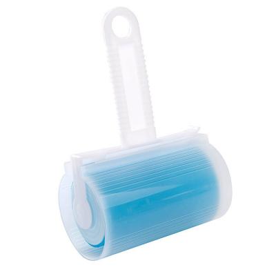 China Blue Pet Hair Remover Lint Roller with Reusable Sticky Sheets and Washable Cover for sale