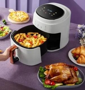 China Commerciële De 8l roestvrijstalen voering Custom Silver Crest Air Fryers voor het koken Te koop