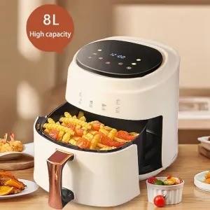 China Commerciële De 8l roestvrijstalen voering Custom Silver Crest Air Fryers voor het koken Te koop
