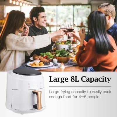 China Commerciële De 8l roestvrijstalen voering Custom Silver Crest Air Fryers voor het koken Te koop
