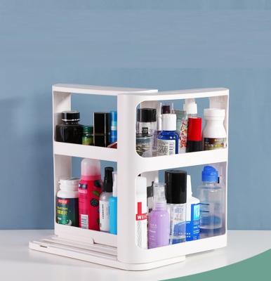 China Convenient Rotation 2 Tier Rotating Spice Rack for Pull Out Kitchen Cabinet Storage for sale