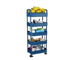 China Multifunctional 5 Tier Rotatable Kitchen Vegetable Organizer 37x25x126cm PP Storage Trolley for sale