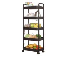 China Multifunctional 5 Tier Rotatable Kitchen Vegetable Organizer 37x25x126cm PP Storage Trolley for sale
