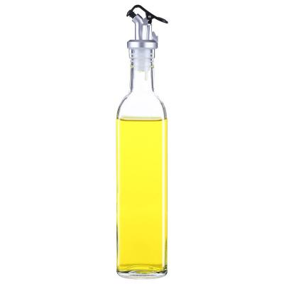Cina Altri utensili da cucina Quadratura bottiglia di olio in vetro bianco alto con ugello di logo personalizzato in vendita