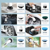 China Electric Spin Scrubber with 9 Replaceable Brush Heads Adjustable Handle 450 RPM for sale