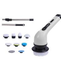 China Cordless Electric Spin Scrubber with 8 Brush Heads 450 RPM Adjustable Handle Cleaning Brush for sale