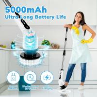 China Cordless Electric Spin Scrubber with 8 Brush Heads 450 RPM Adjustable Handle Cleaning Brush for sale