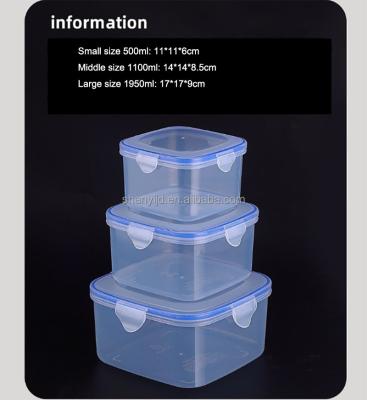 China 3pcs Airtight Plastic Storage Box Set for Multi-functional Food Storage Containers for sale