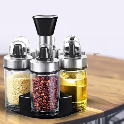 Cina 1Dispensatore di aceto di olio da 5 kg con porta rotante 360 e bottiglie in acciaio inossidabile in vendita