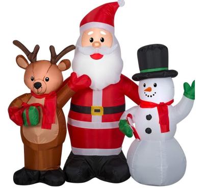 China Outdoor Christmas Lighted Santa Sleigh Arch with Snowman Gingerbread Tree Inflatables for sale