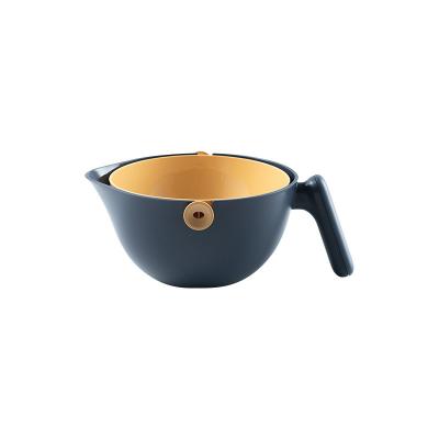 China 302g PP ABS Double Layer Rotating Drainage Basket for Washing Vegetables Removable for sale