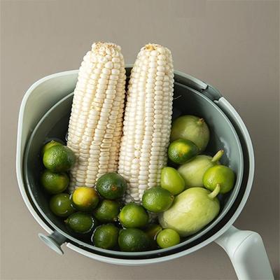 China 302g PP ABS Double Layer Rotating Drainage Basket for Washing Vegetables Removable for sale