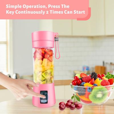 China 380ml Capacity Mini Blender USB Rechargeable Fruit Juice Portable Juicer Cup for Home for sale