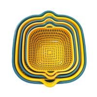 China Plastic Vegetable Storage Basket Set 6pcs Double Layer Drain Clean Sink Strainer 18-28cm for sale