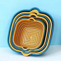 China Plastic Vegetable Storage Basket Set 6pcs Double Layer Drain Clean Sink Strainer 18-28cm for sale