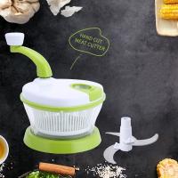 China Multifunctional Hand-Operated Vegetable Chopper Meat Grinder 19x18.5x14.5cm PP Stainless Steel for sale