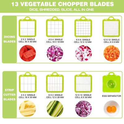 Cina 22pcs Slicer di verdura Dicer con maniglia del cestino di scarico e tagliatore di mandolina sostenibile in vendita