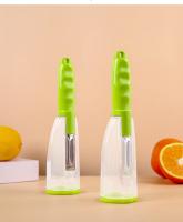 China Multifunctional Storage Scraper Peeler with PP Stainless Steel Blade 54g for Kitchen Vegetable Fruit Peeling for sale