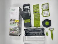 China Custom Logo 12-in-1 Vegetable Chopper Slicer Grater Multifunctional Kitchen Prep Tool 32cm for sale