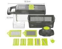 China Custom Logo 12-in-1 Vegetable Chopper Slicer Grater Multifunctional Kitchen Prep Tool 32cm for sale
