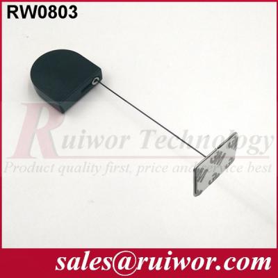 China RUIWOR RW0803 D-shaped Mini Cable Retractor with Gummy Metal Plate End for sale