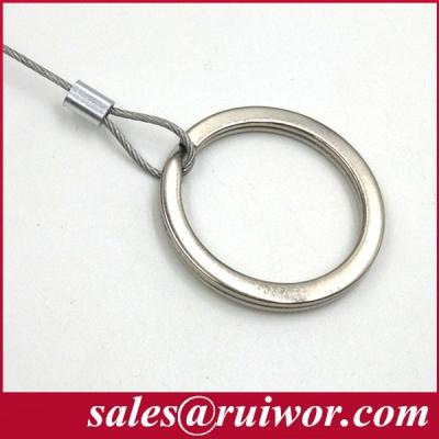 China RUIWOR RW0014 Customizable Demountable Key Ring Cable End work with Anti Theft Pull Box / Retractable Security Tether for sale